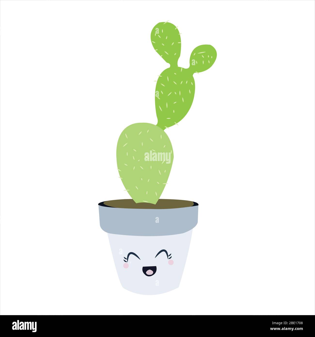 Cute cactus succulent clip art illustration botanical cartoon Stock ...