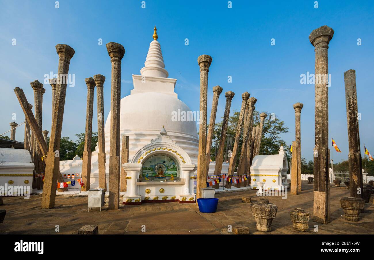 Thuparamaya dagoba (stupa), Anuradhapura, Sri Lanka. It is considered ...