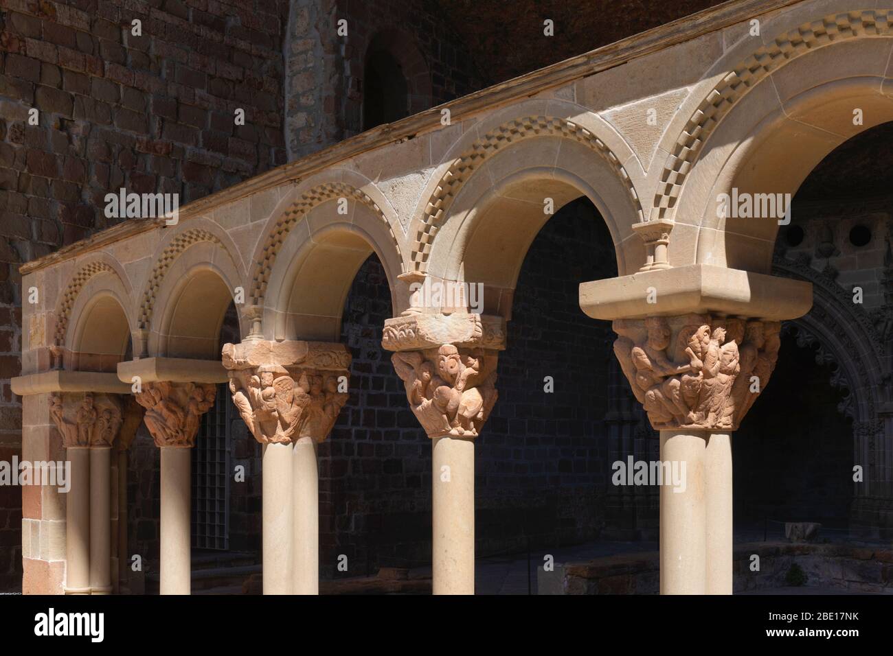 The Romanesque cloister of the Monastery of San Juan de la Peña, Huesca ...