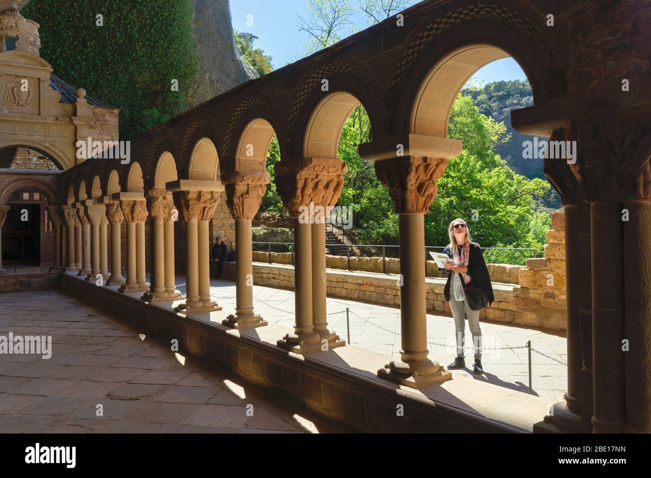 The Romanesque cloister of the Monastery of San Juan de la Peña, Huesca ...