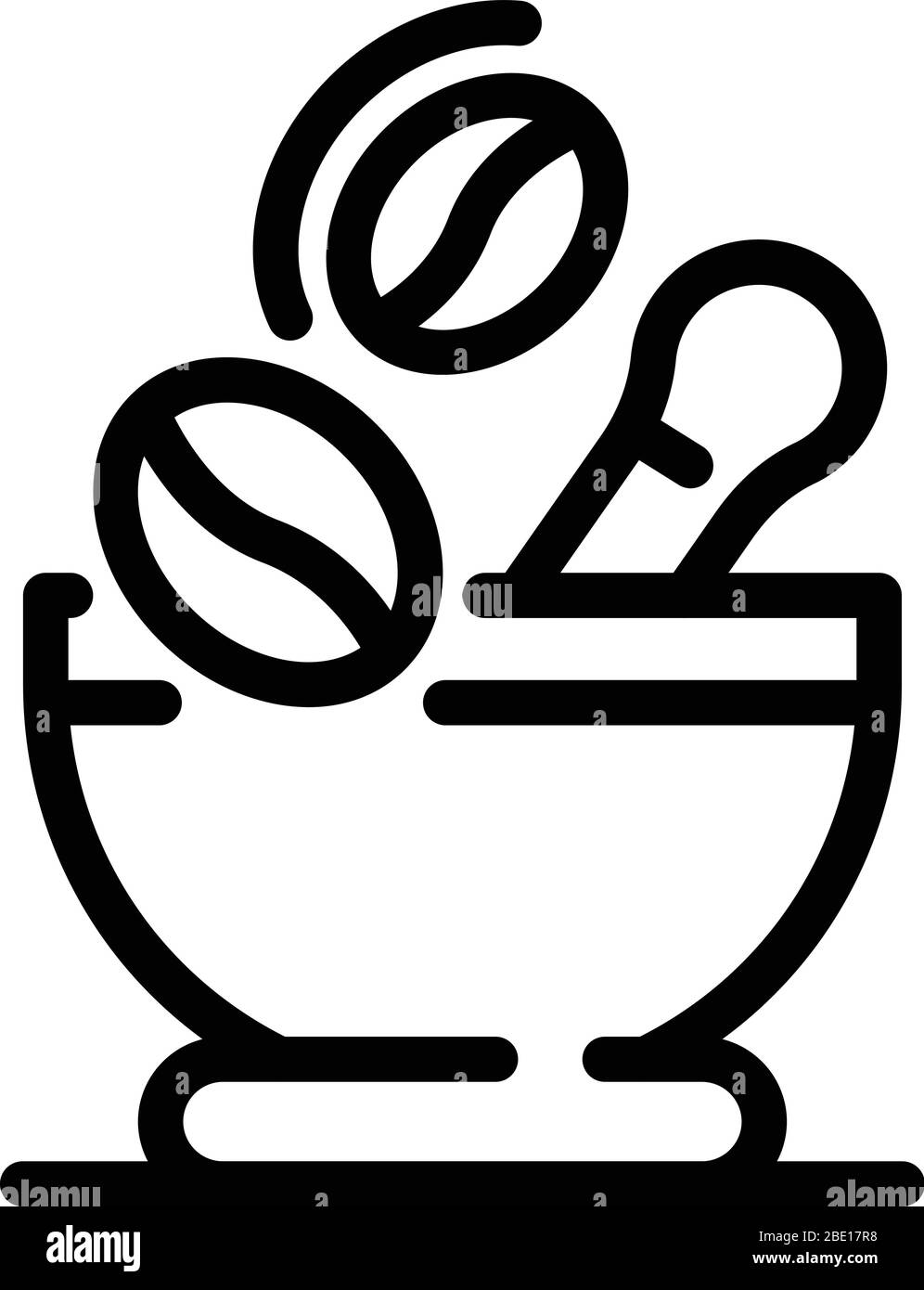 Bowl and coffee seeds icon, outline style Stock Vector Image & Art - Alamy