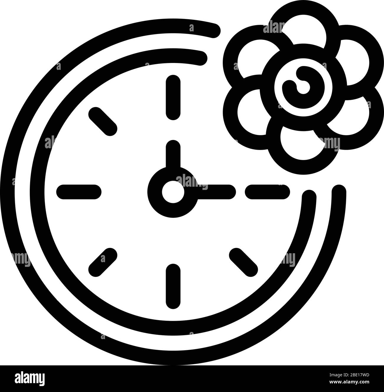 Clock and flower icon, outline style Stock Vector Image & Art - Alamy