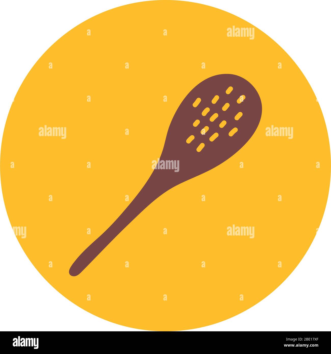 kitchen wooden spoon utensil hand draw style Stock Vector Image & Art ...