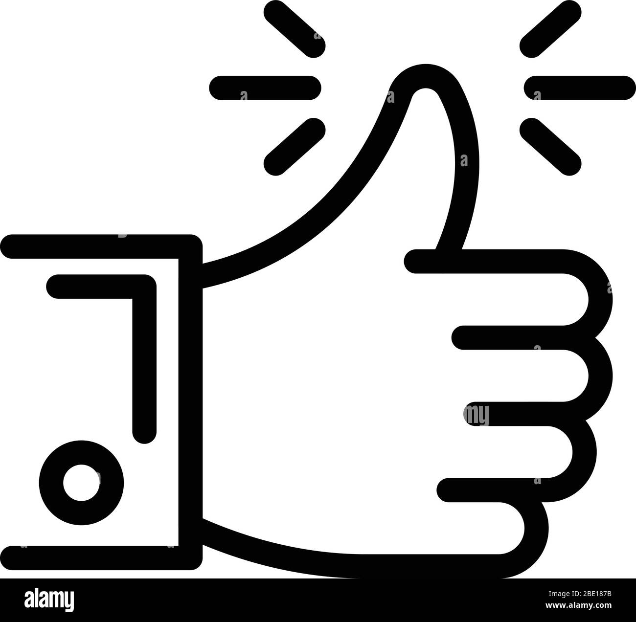 Thumb up icon, outline style Stock Vector Image & Art - Alamy