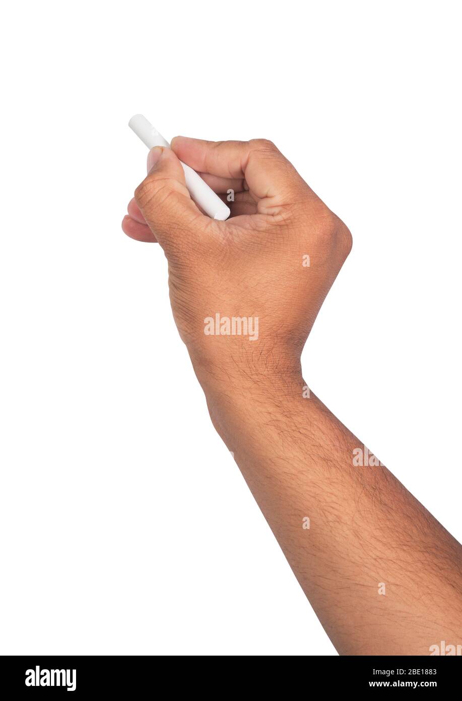 Hand with chalk isolated on white background Stock Photo - Alamy