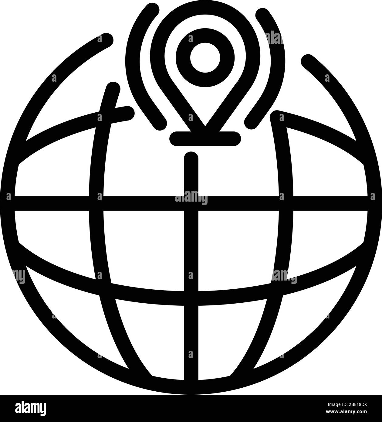 Global location icon, outline style Stock Vector Image & Art - Alamy