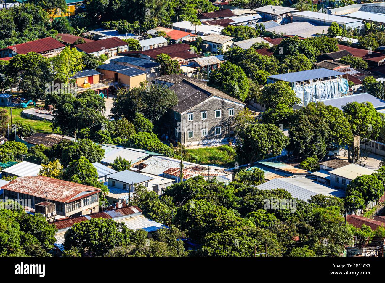 An aerial view of village houses in country side of Hong Kong Stock ...