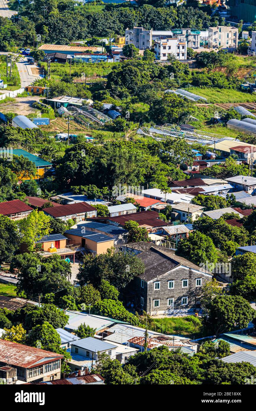An aerial view of village houses in country side of Hong Kong Stock ...
