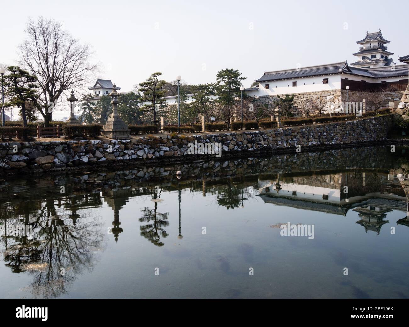 Entrance to traditional Japanese samurai castle in Imabari, Ehime ...