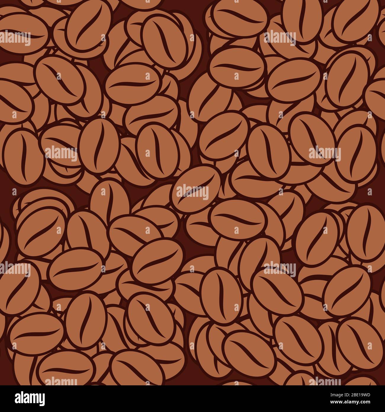 Seamless pattern with coffee beans on a dark brown background. Vector ...