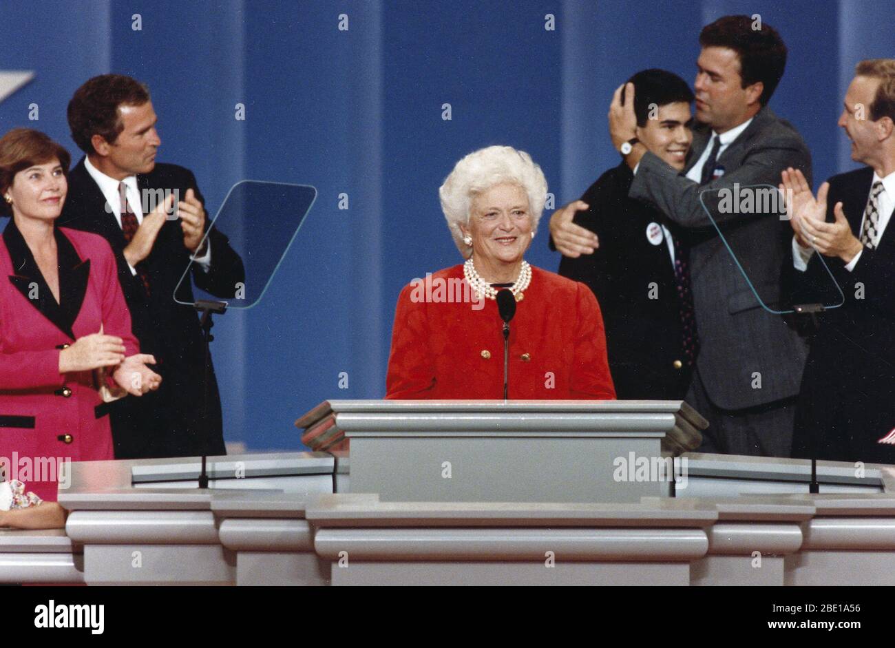 First Lady Barbara Bush speaks at the Republican National Convention ...