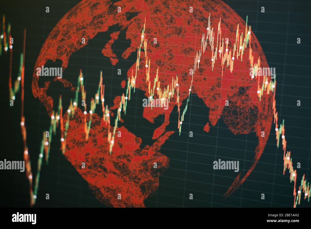 Planet earth red graph hi-res stock photography and images - Alamy