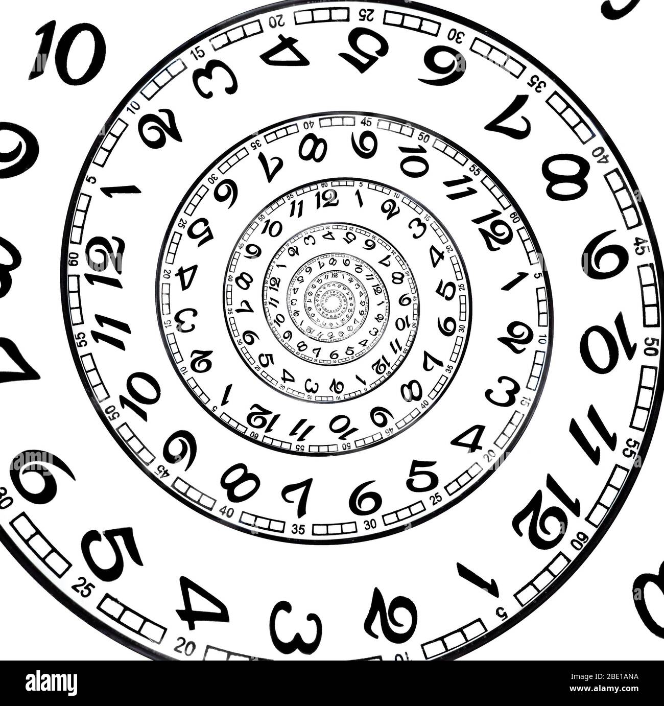 Swirled watch face. Infinite time concept. Droste effect Stock Photo ...