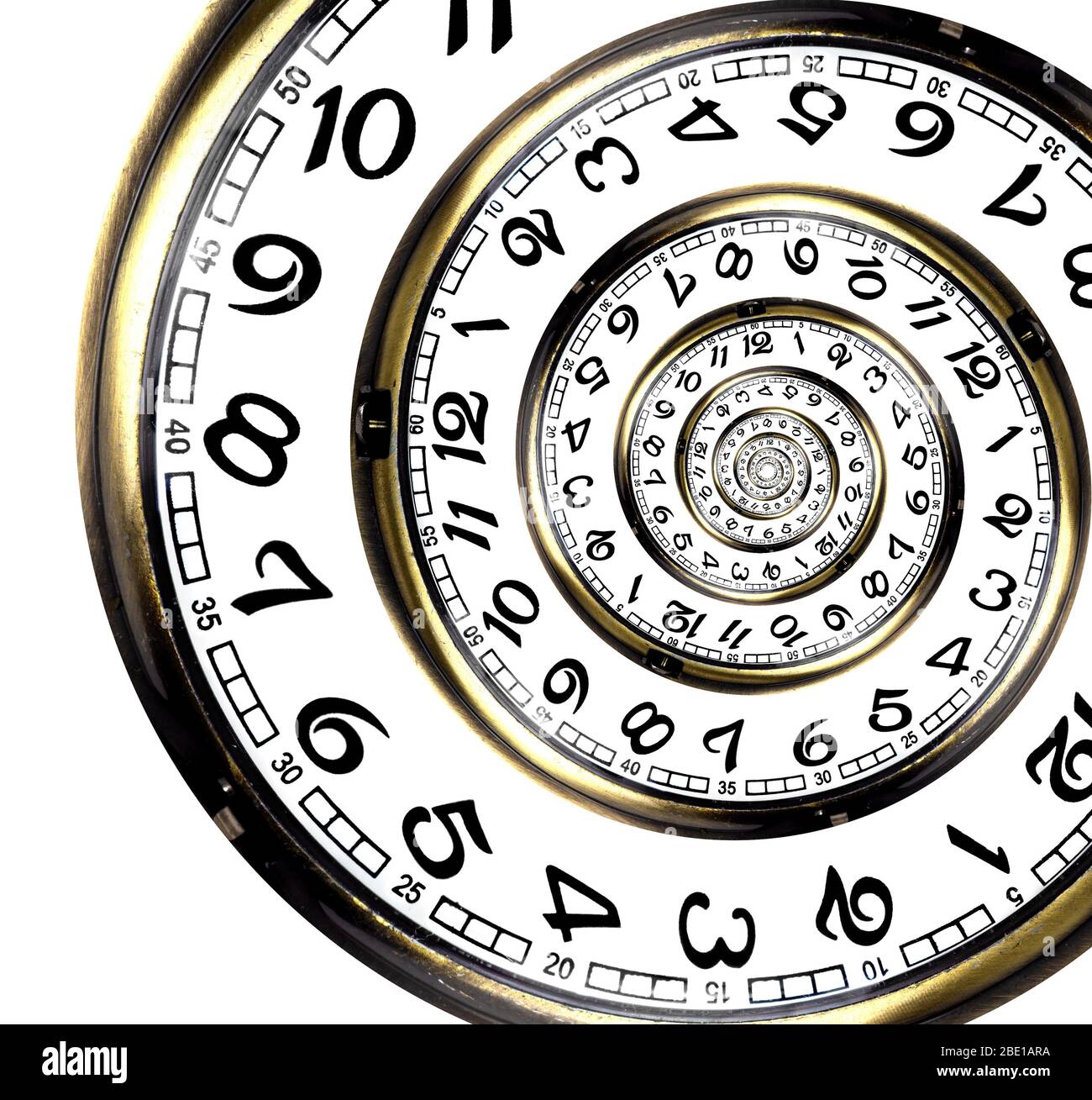 Infinite time spiral made of twisted watch face Stock Photo - Alamy
