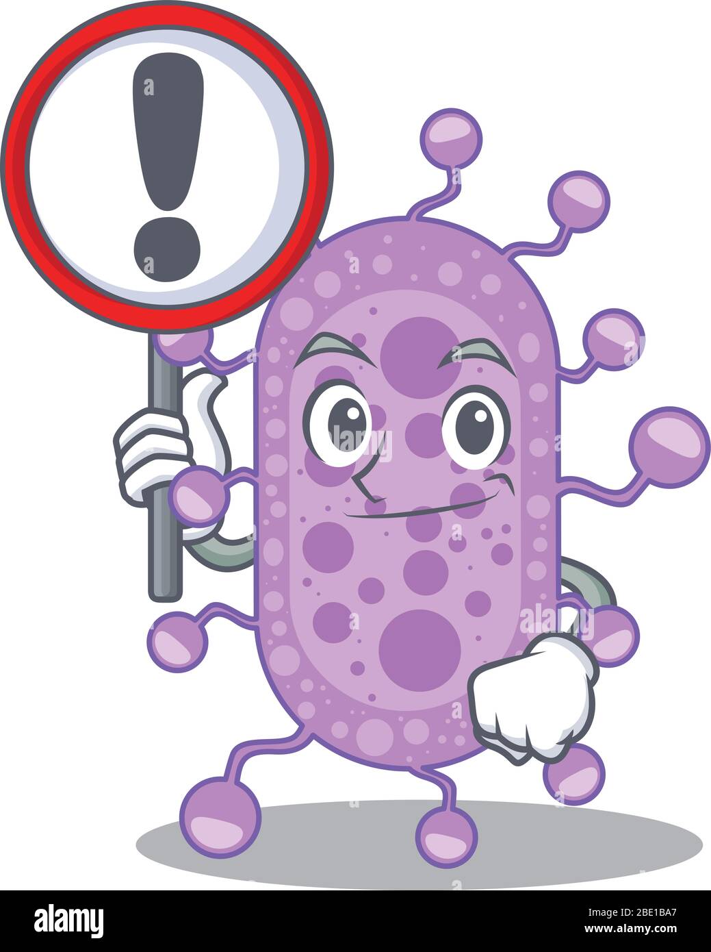 An icon of mycobacterium cartoon design style with a sign board Stock ...