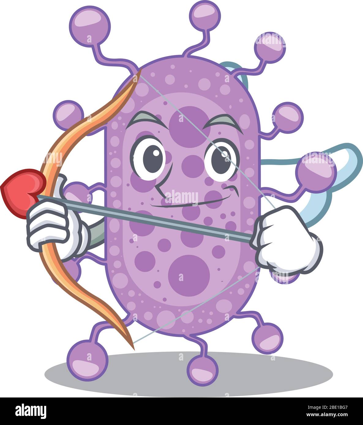 Mycobacterium in cupid cartoon character with arrow and wings Stock ...