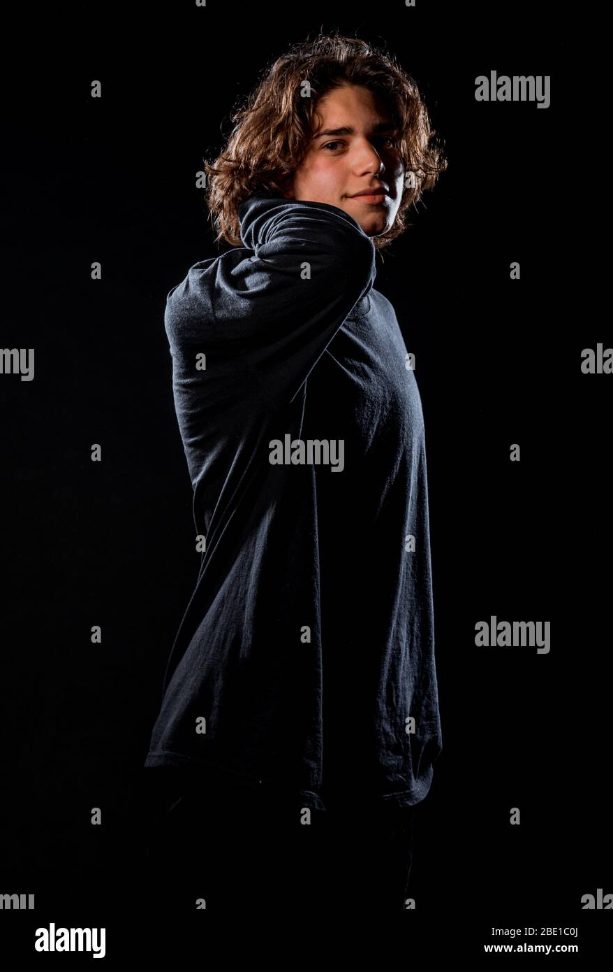 Studio body shot of a fashion male model wearing stylish clothes Stock ...