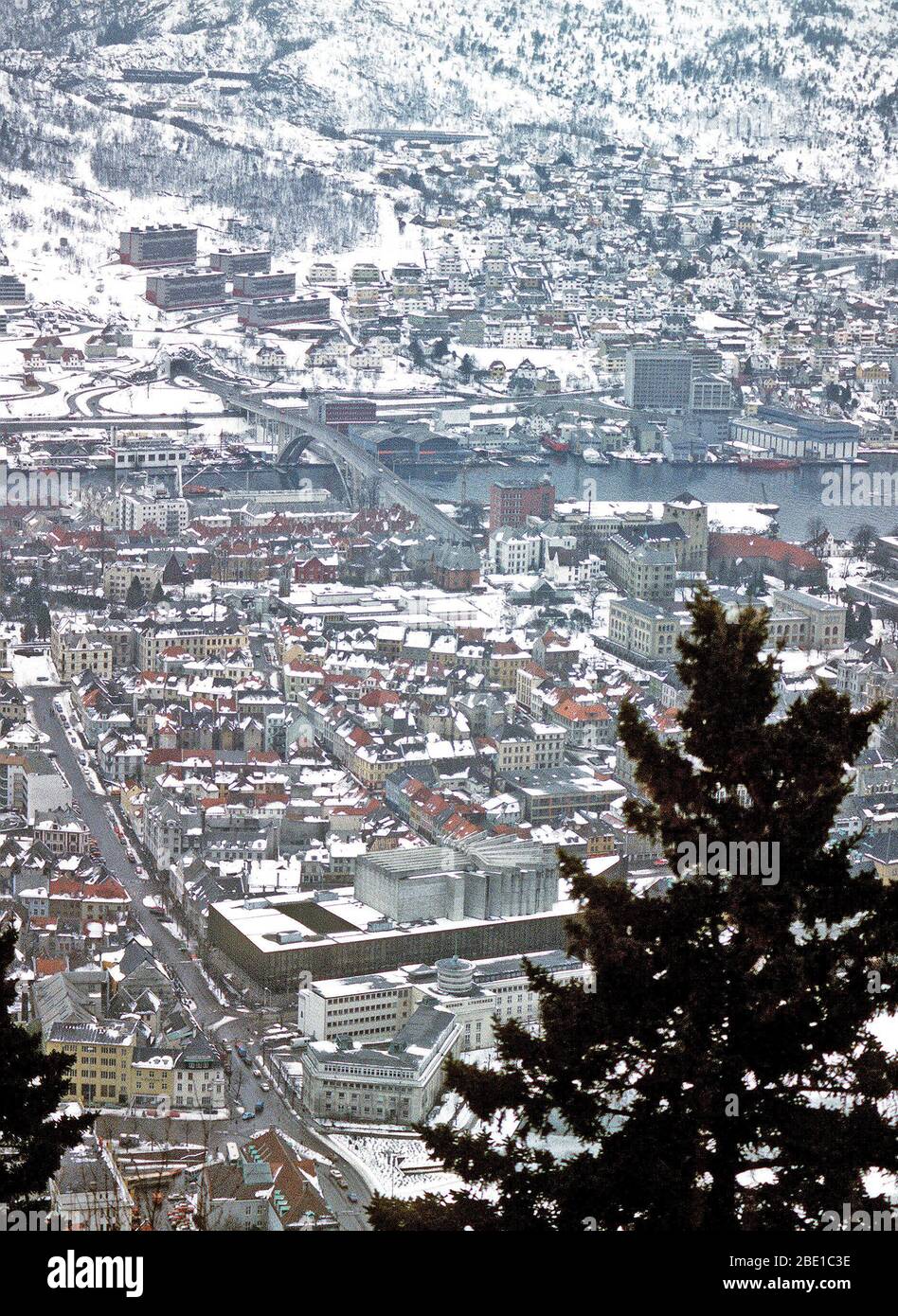 Aerial view bergen norway 1981 hi-res stock photography and images - Alamy