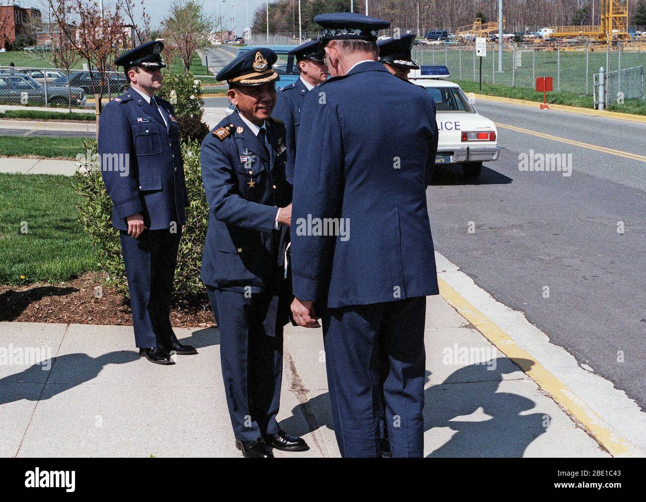 1980 - Air Marshall Panieng Karntarat of Thailand talks with GEN Lew ...