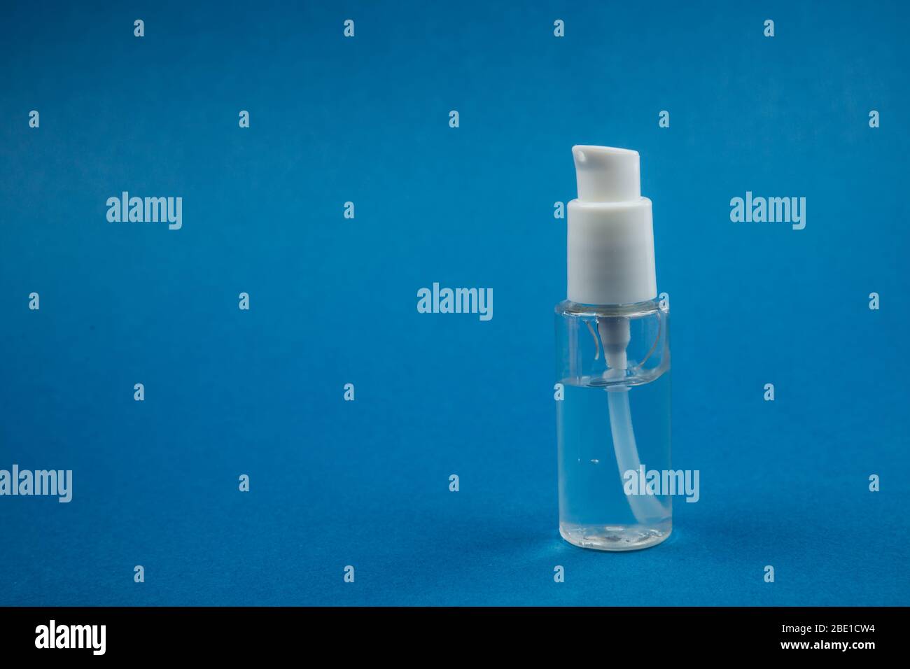 Antibacterial transparent hand sanitizer gel in a plastic bottle ...