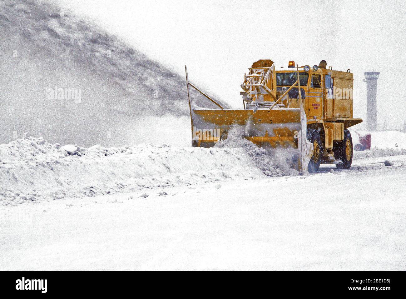 A left front view of a large snow blowing truck from the 21st Civil ...