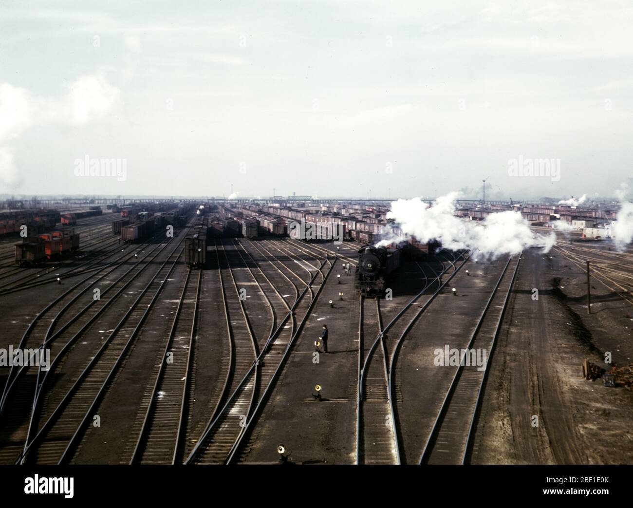 A general view of a classification yard at C & NW RR's Proviso(?) yard ...