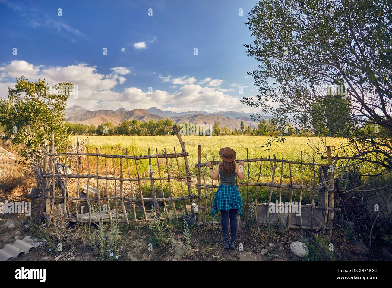 Girl By Wooden Gate High Resolution Stock Photography and Images - Alamy