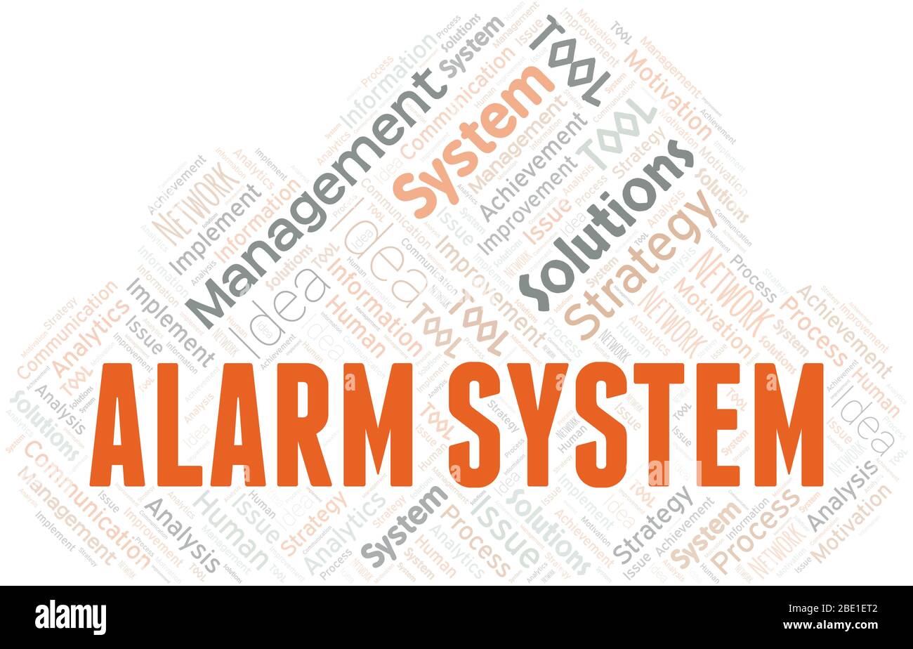 Alarm System typography vector word cloud. Wordcloud collage made with ...