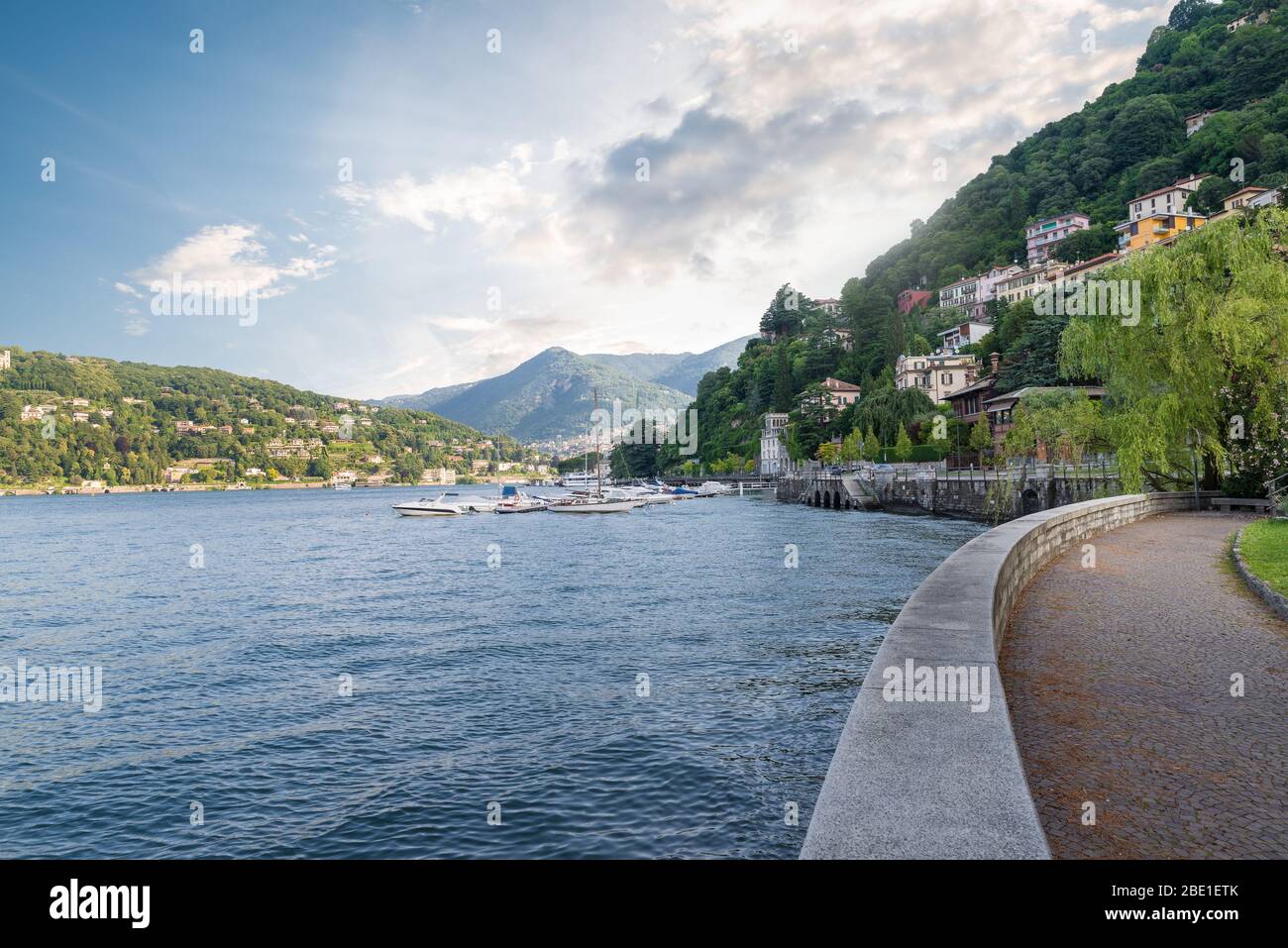 Big european lake. Lake Como from the city of Como, northern Italy ...