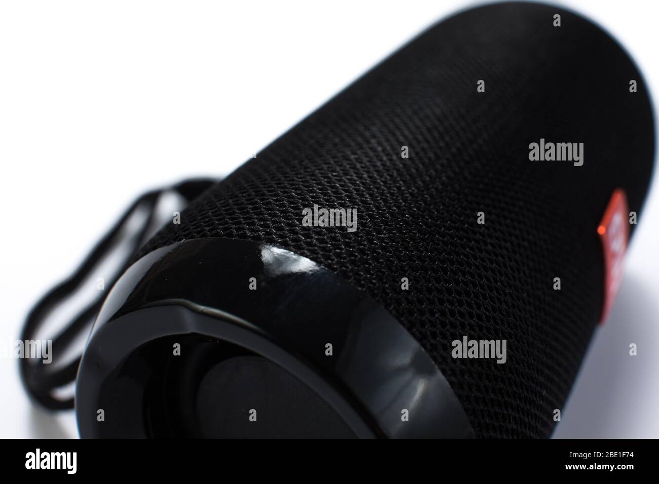 Portable Wireless Speaker Isolated on White Background. Black Sound ...