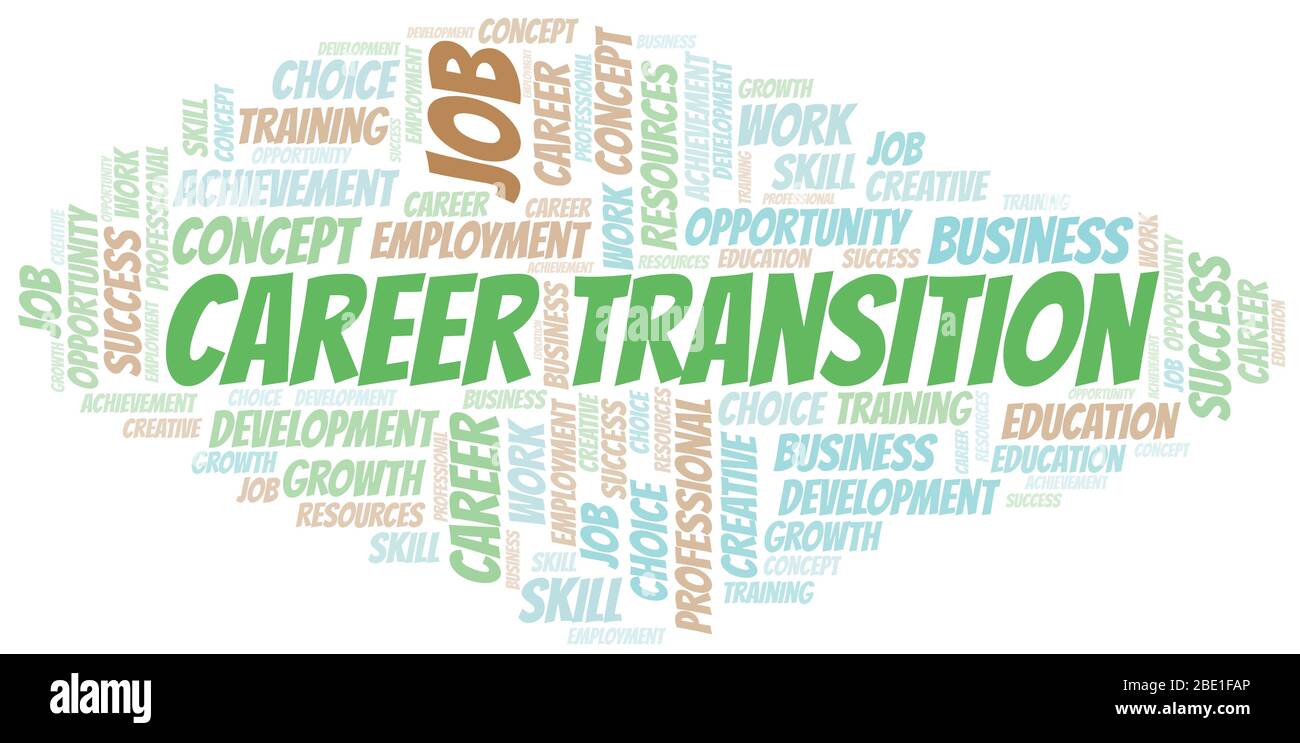 Career Transition typography vector word cloud. Wordcloud collage made ...