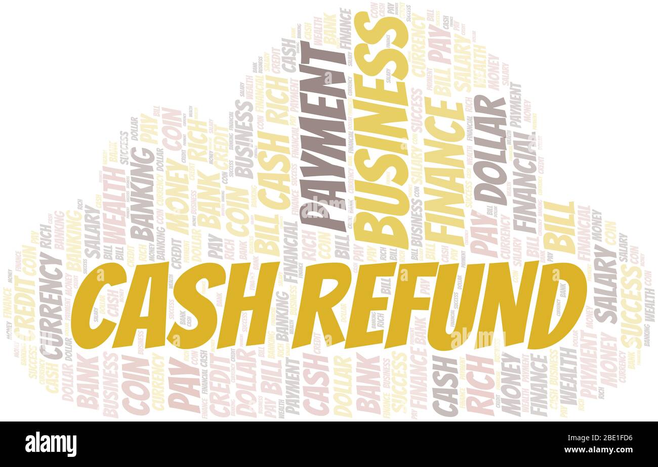 Cash Refund typography vector word cloud. Wordcloud collage made with ...