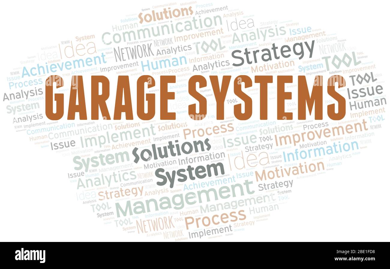 Garage Systems typography vector word cloud. Wordcloud collage made ...
