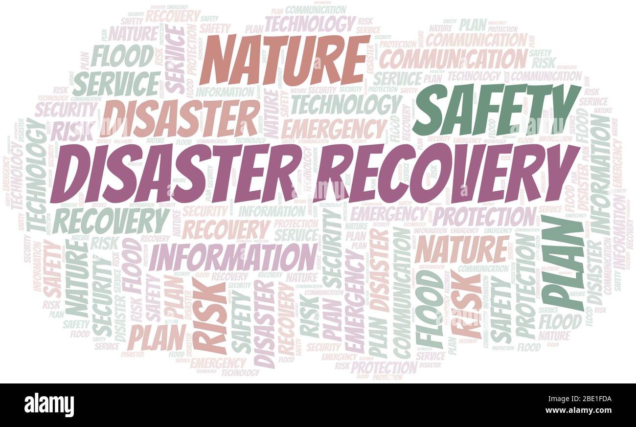 Disaster Recovery typography vector word cloud. Wordcloud collage made ...