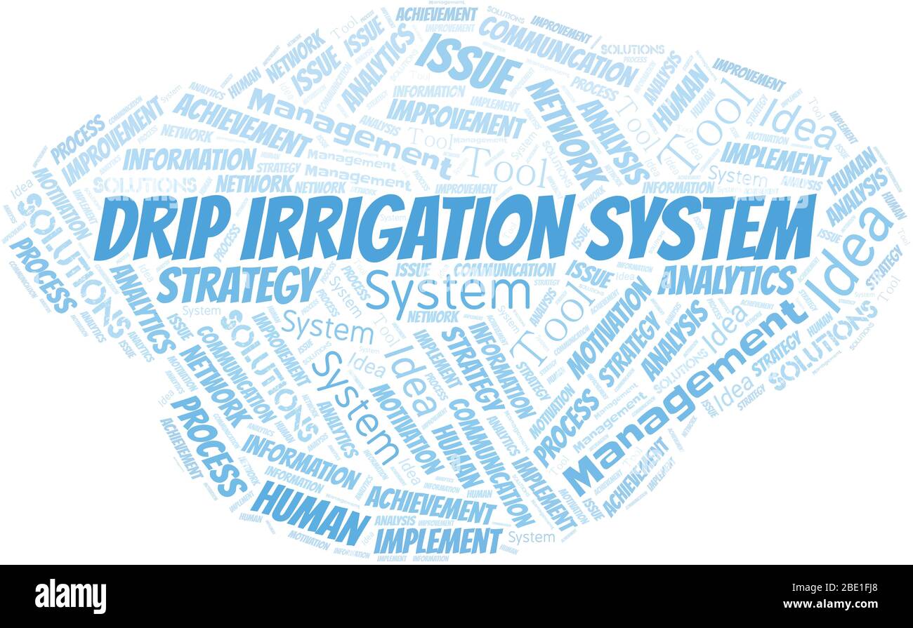 Drip Irrigation System typography vector word cloud. Wordcloud collage ...