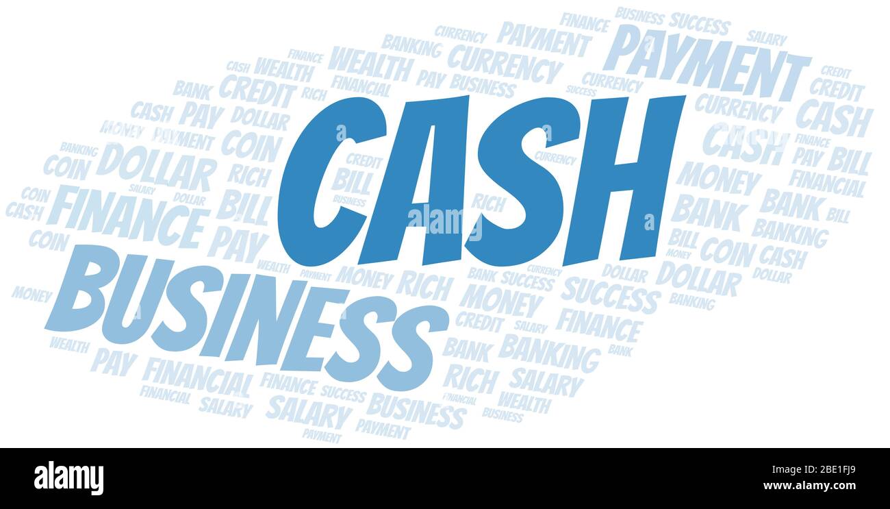 Cash typography vector word cloud. Wordcloud collage made with the text ...