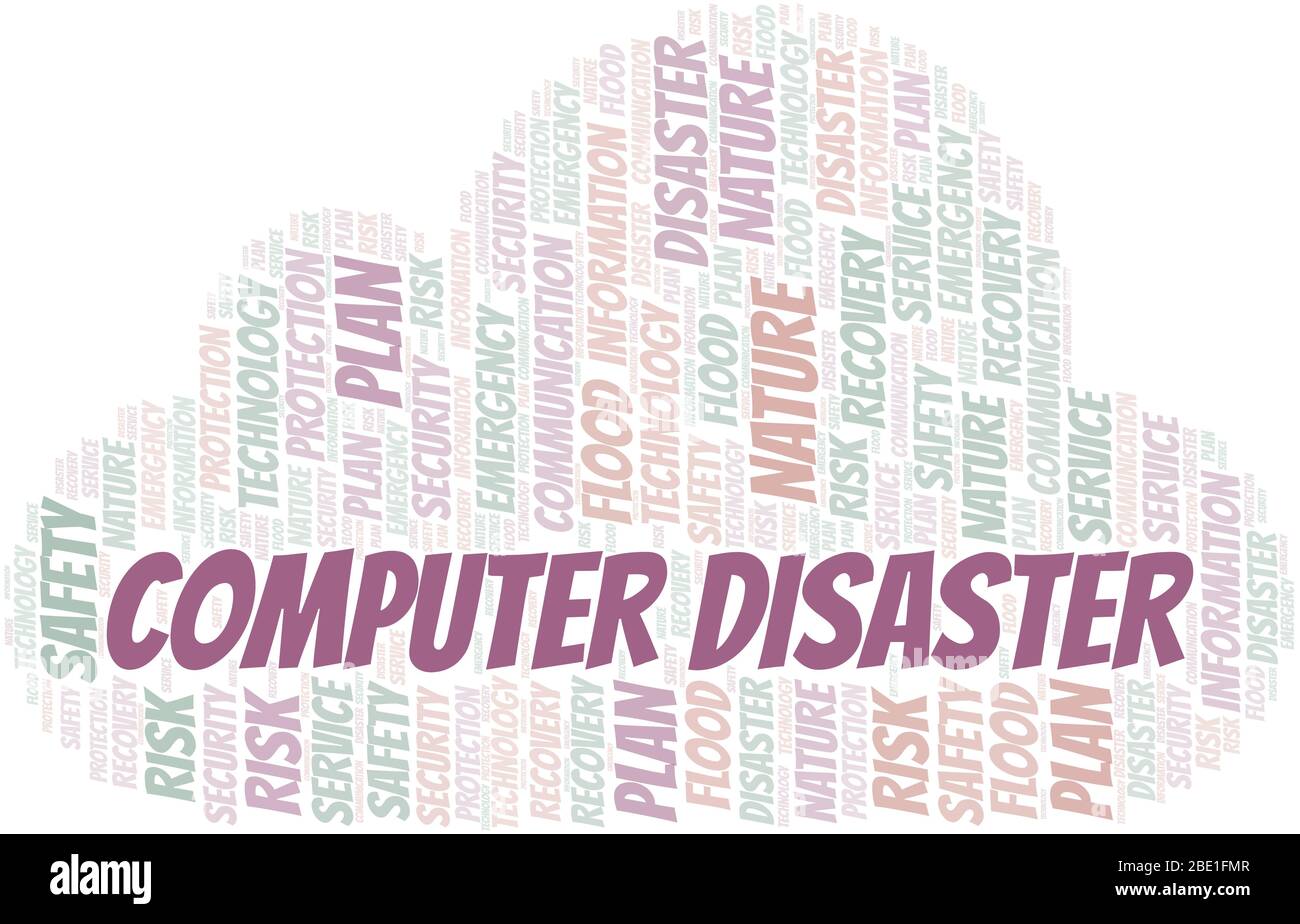 Computer Disaster typography vector word cloud. Wordcloud collage made ...