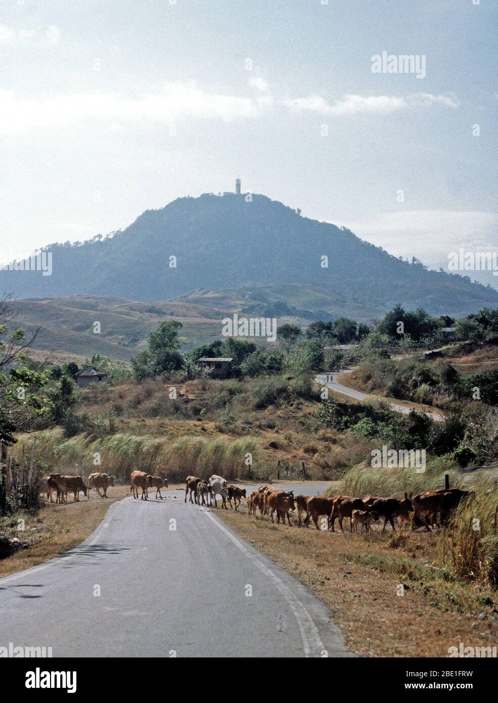 1981 - Mount Santa Rita with the U.S. naval communications station at ...