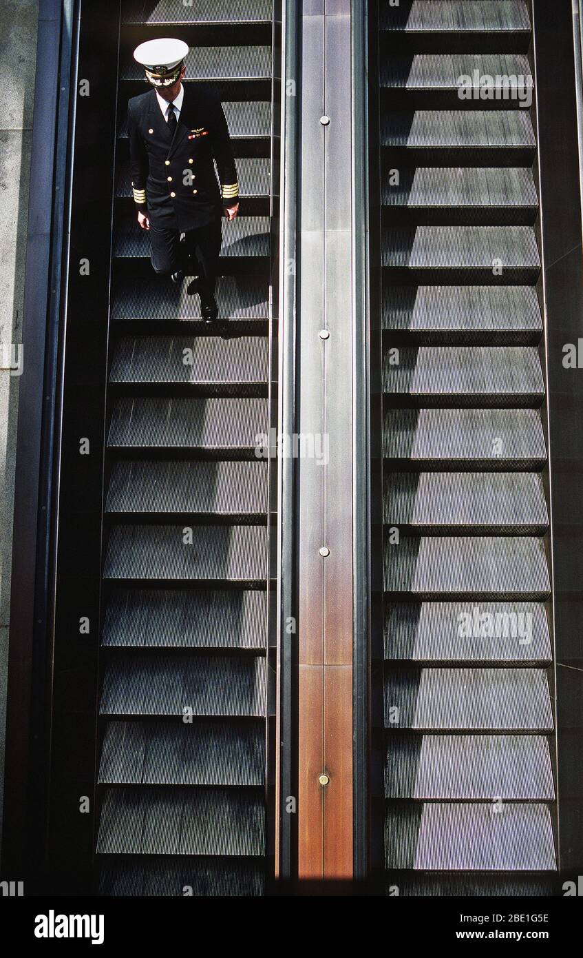 1982 - A Navy captain enters the city's Metro subway system on an ...
