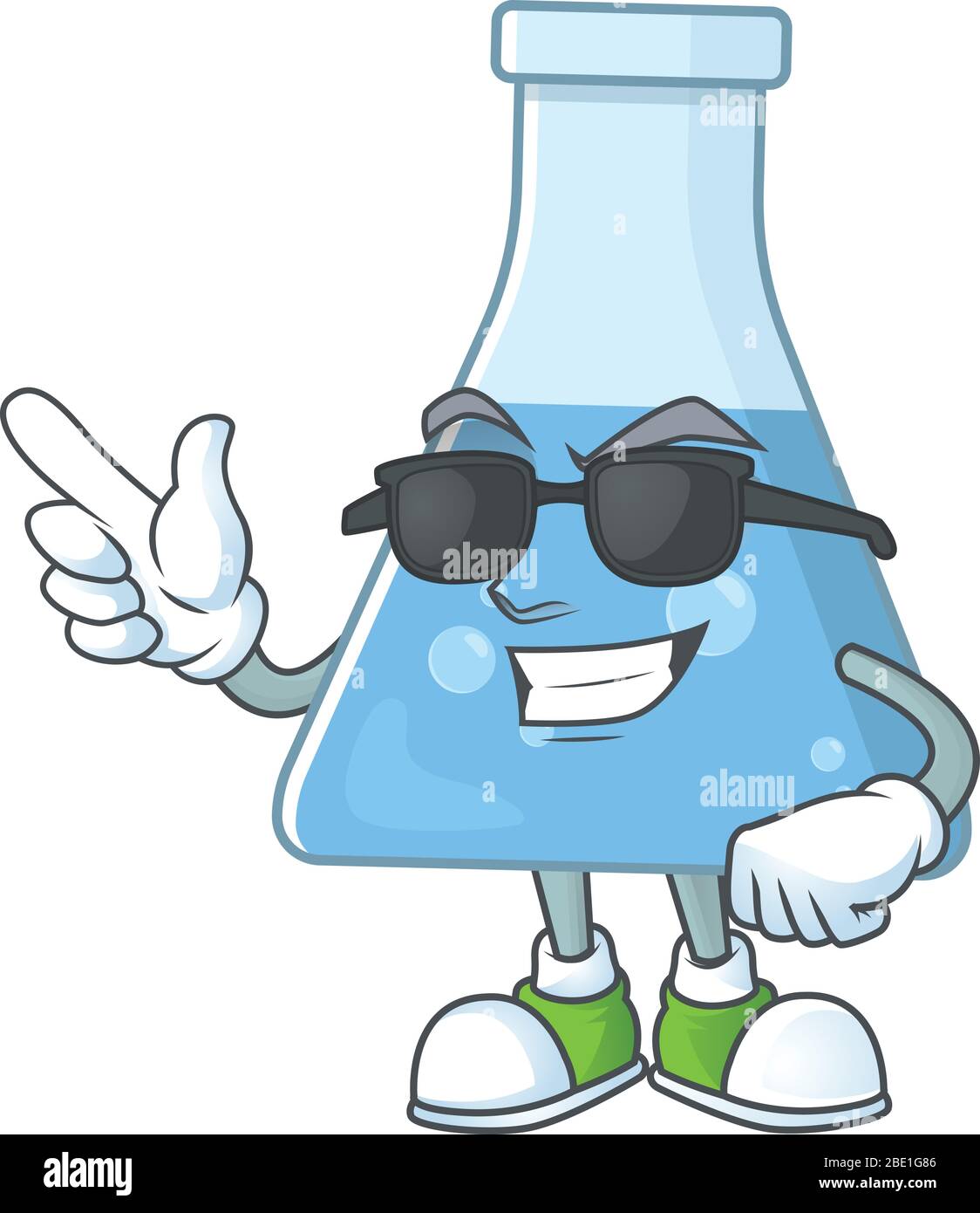 Super cute blue chemical bottle cartoon character wearing black glasses ...
