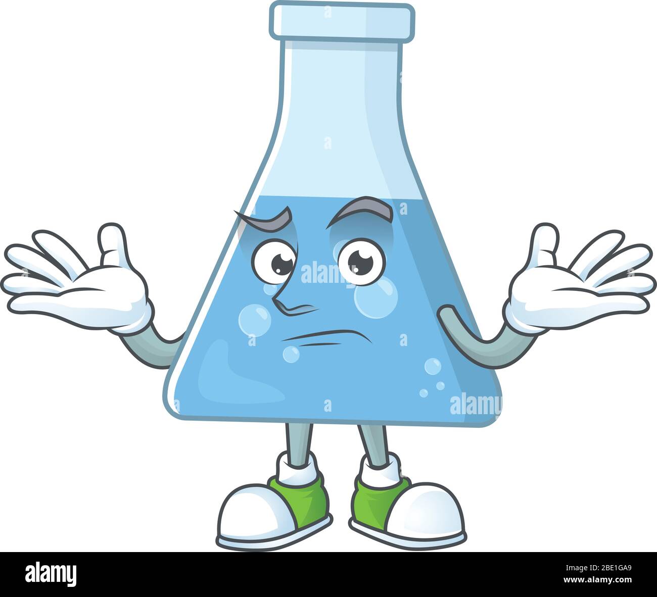 An image of blue chemical bottle in grinning mascot cartoon style Stock ...