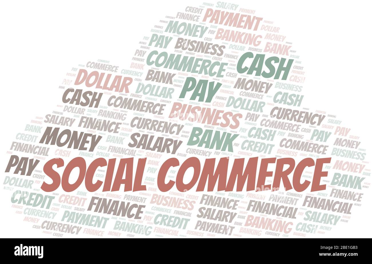 Social Commerce typography vector word cloud. Wordcloud collage made ...