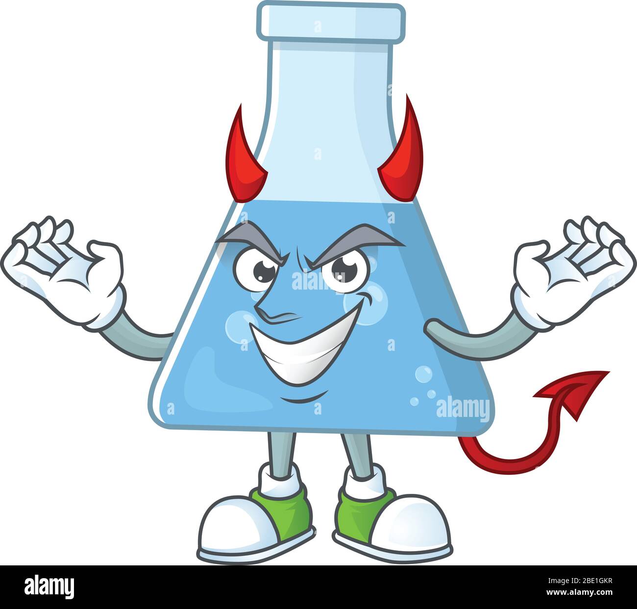 A picture of devil blue chemical bottle cartoon character design Stock ...