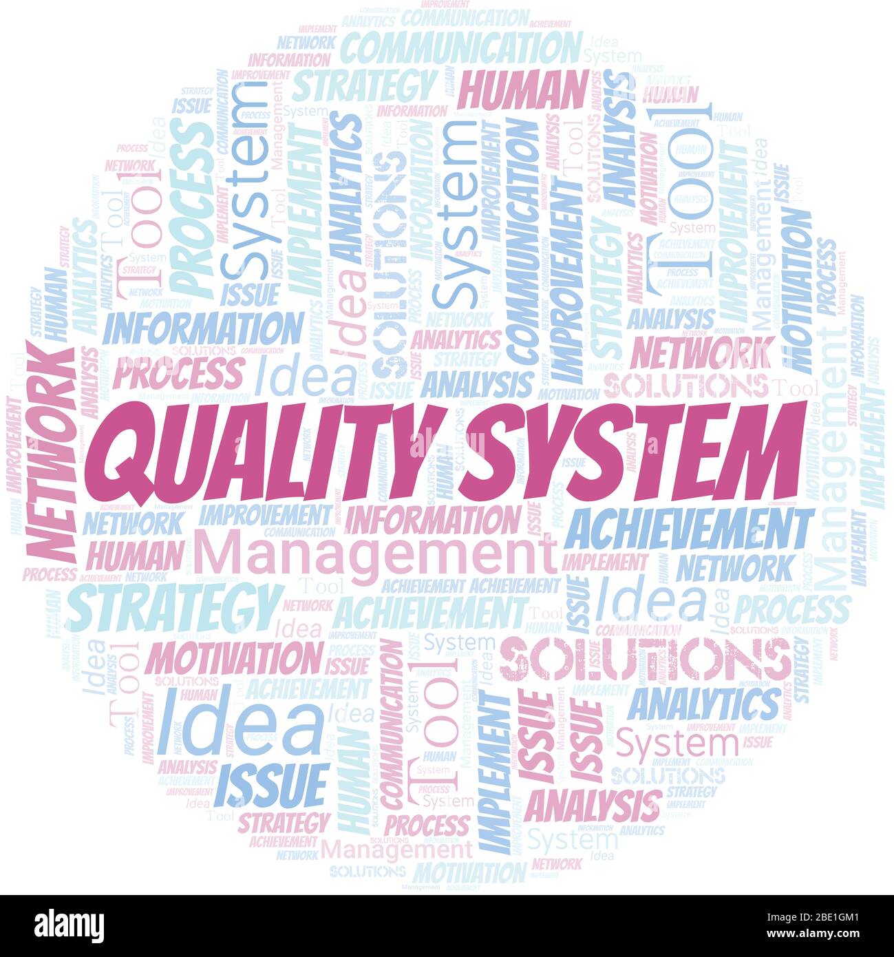 Quality System typography vector word cloud. Wordcloud collage made ...