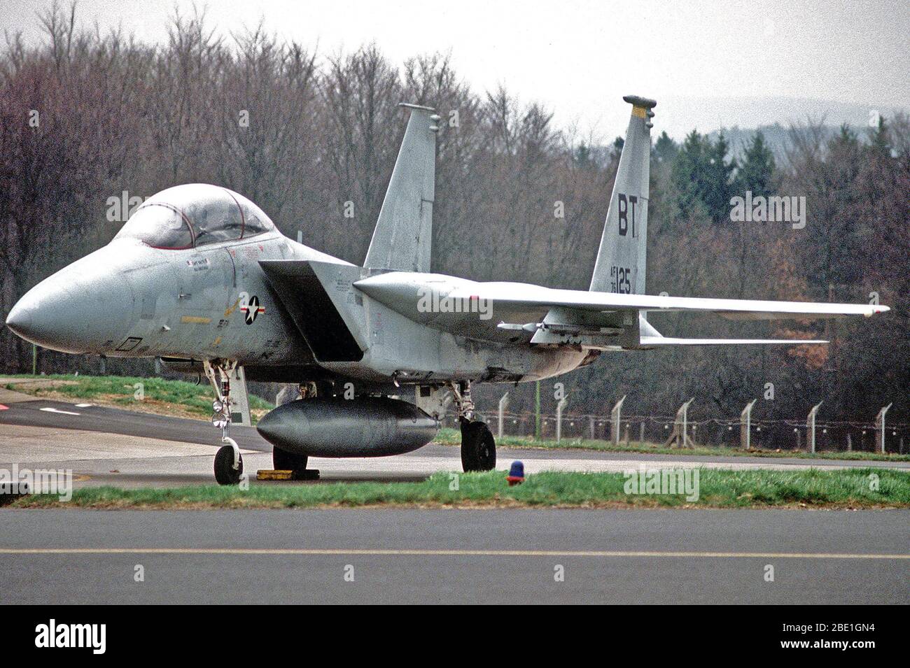1980 - Left front view of an F-15B Eagle aircraft from the 36th ...