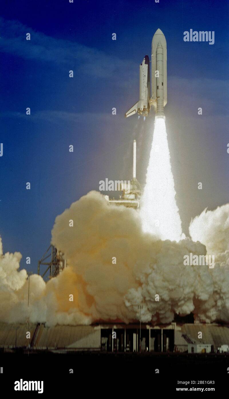 The space shuttle Columbia is launched with astronauts John Young and ...