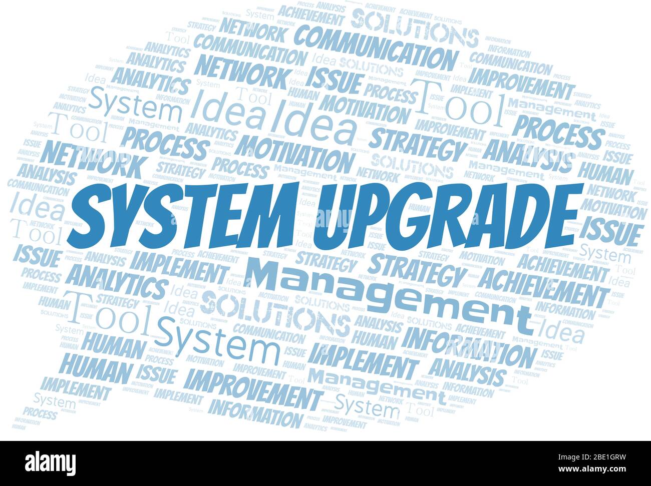 System Upgrade typography vector word cloud. Wordcloud collage made ...
