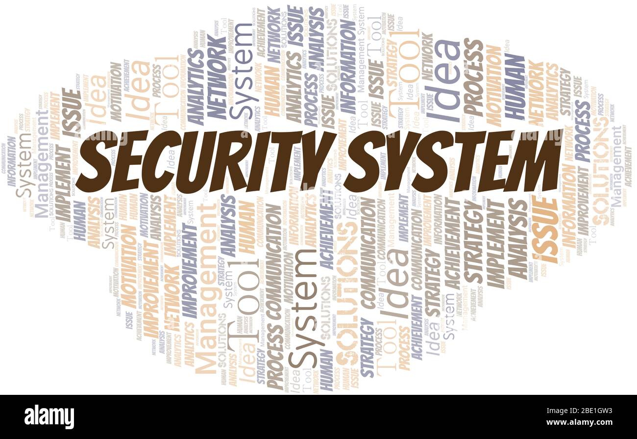 Security System typography vector word cloud. Wordcloud collage made ...
