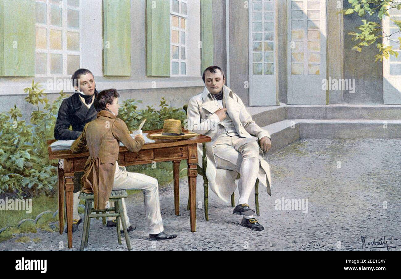 NAPOLEON in exile on St. Helena dictating his memoirs to Emmanuel de ...