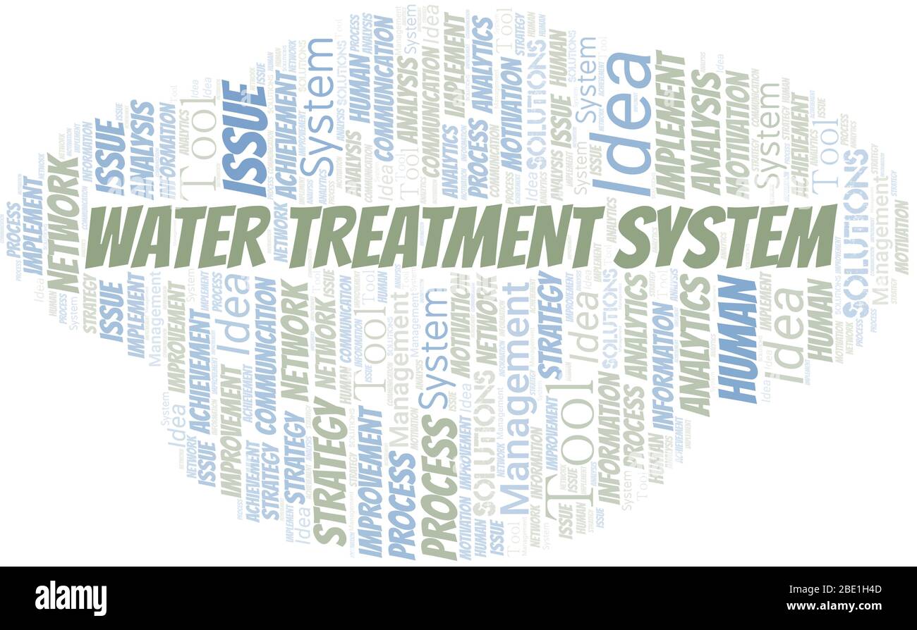 Water Treatment System typography vector word cloud. Wordcloud collage ...